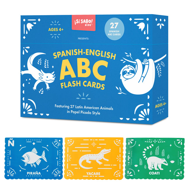 Spanish-English ABC Flash Cards: 27 Bilingual Alphabet Flash Cards Fea ...